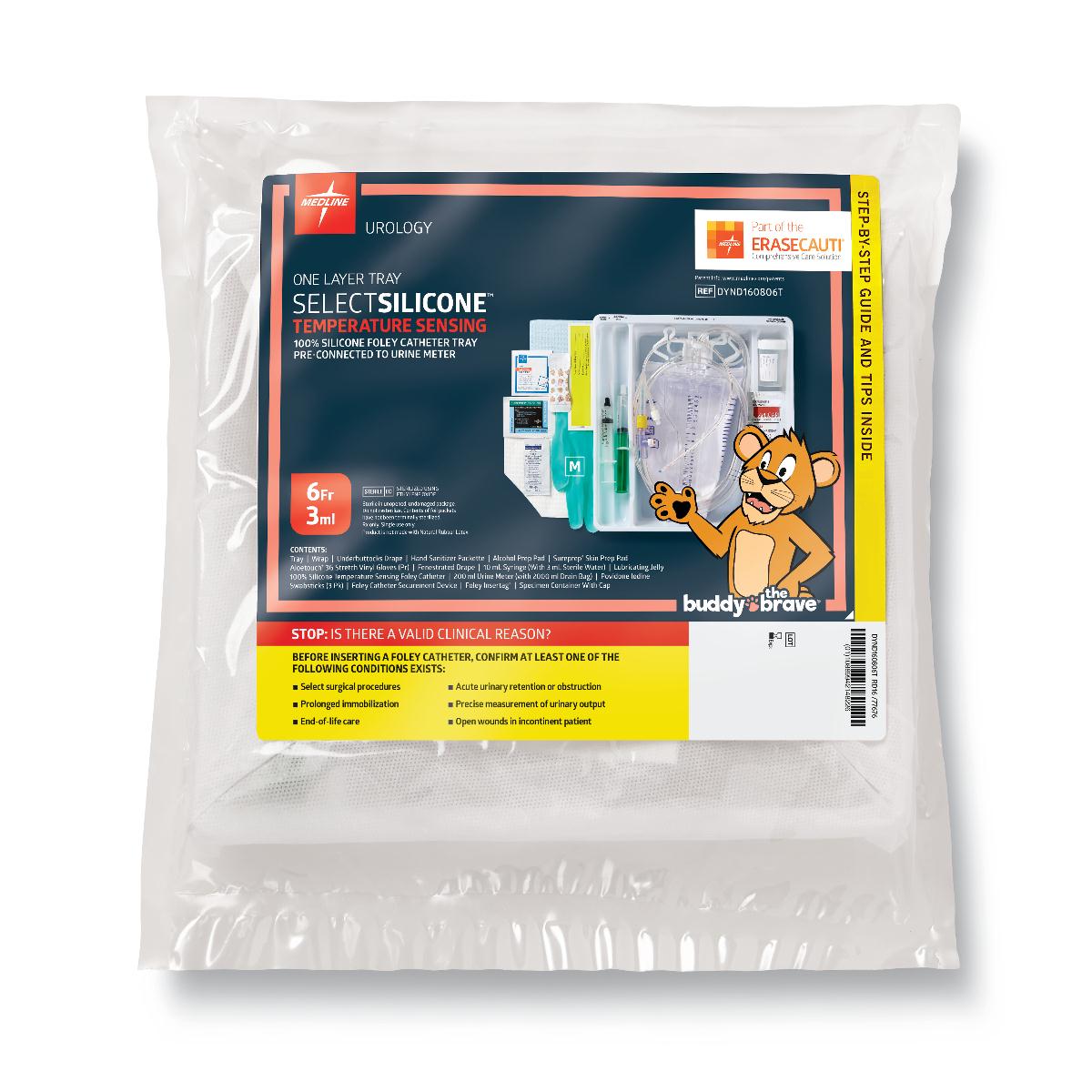 Medline Pediatric 100% Silicone Temperature-Sensing Foley Catheter Tra ...