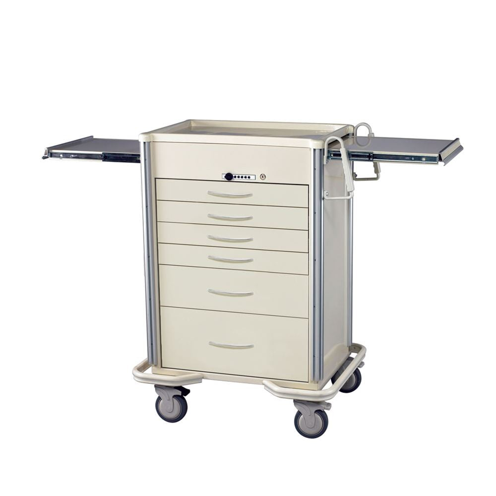 AliMed Select Series 6-Drawer Cart, Push-Button Lock, 27" Drawer Space ...