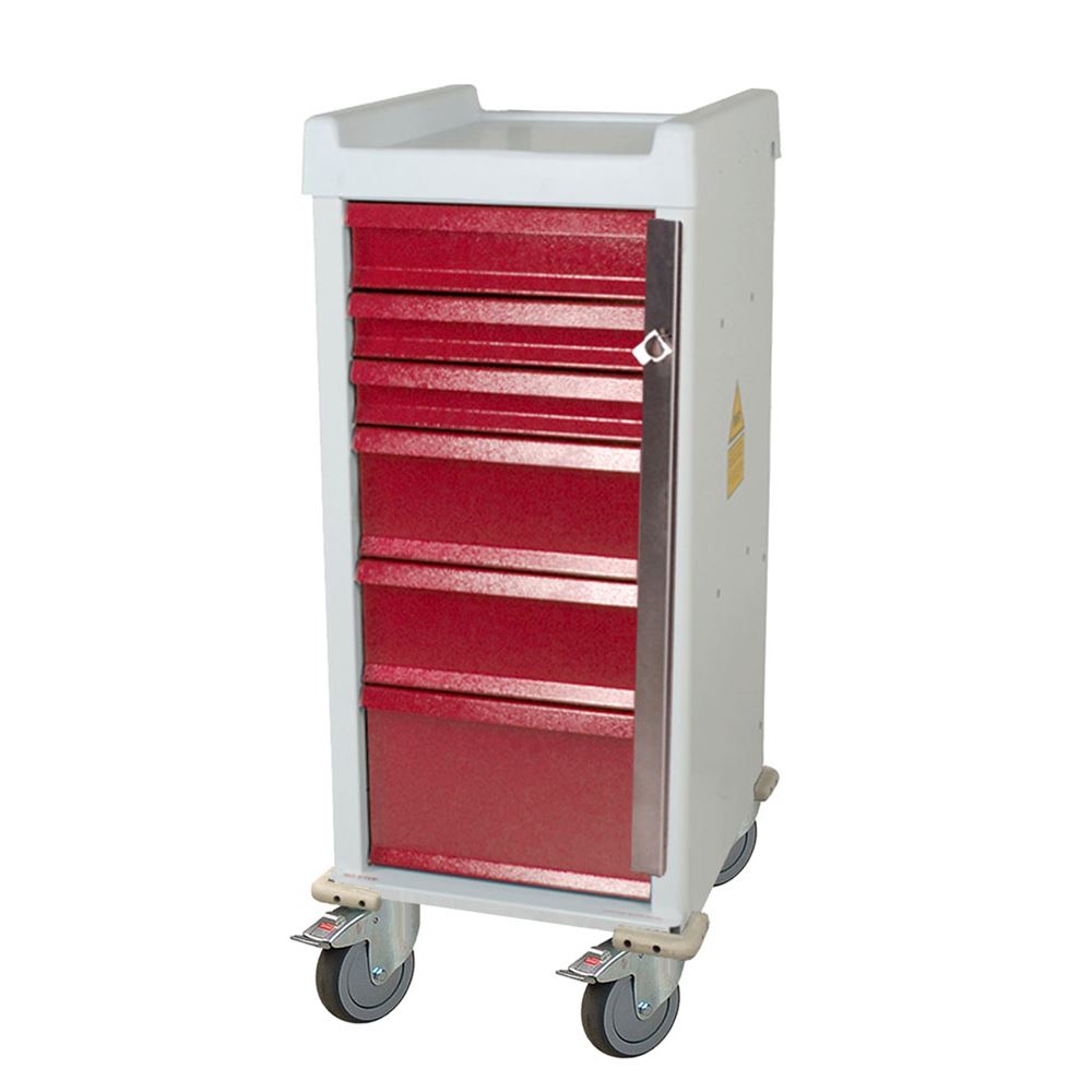 Harloff Narrow MRI Cart, Breakaway Lock 7-Drawer Narrow MRI Cart, Brea ...