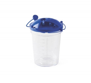 Medline Rigid Disposable Suction Canisters with Turret Lids - 1, 500 c ...