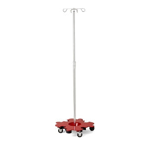 Medline Puzzle Base IV Poles - Puzzle Base IV Pole, Heavy-Duty, Red ...