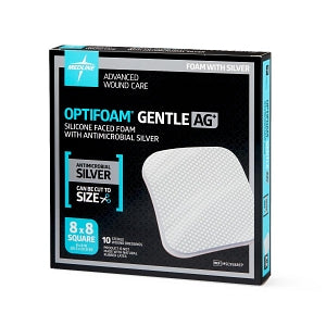 Medline Optifoam Gentle Silicone and Antimicrobial Silver Foam Dressin ...