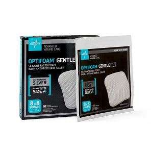 Medline Optifoam Gentle Silicone and Antimicrobial Silver Foam Dressin ...