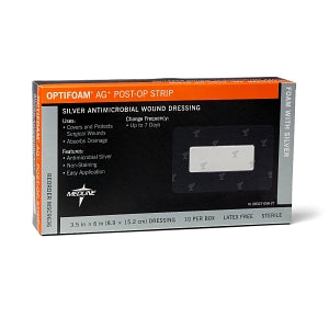 Medline Optifoam AG+ Silver Antimicrobial Post-Op Wound Strips - Optif ...
