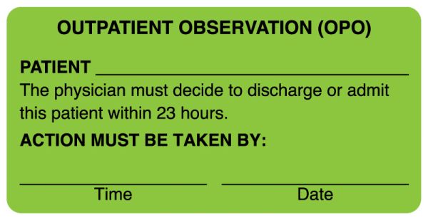 Medical Use Labels - OUTPATIENT OBSERVATION Label, 4" x 2" | Devine Express