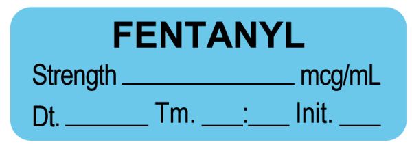 Medical Use Labels - Anesthesia Label, Fentanyl mcg/mL, DTI 1-1/2" x 1 ...