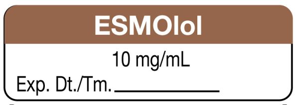 Medical Use Labels - Anesthesia Label, ESMOLOL 10mg/mL, 1-1/2" x 1/2 ...