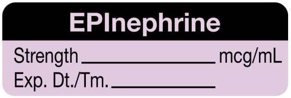 Medical Use Labels - Anesthesia Label, EPInephrine mcg/mL, 1-1/2" x 1 ...