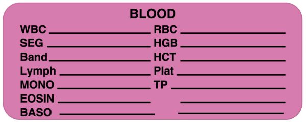 Medical Use Labels - Blood Label, 2-1/4" x 7/8" | Devine Express