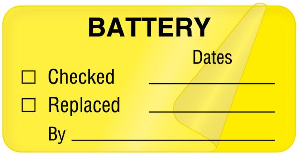 Medical Use Labels - Battery and Lamp Maintenance Label, 2" x 1 ...