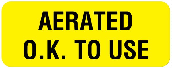 Medical Use Labels - Aeration Labels, 2-1/4" x 7/8" | Devine Express