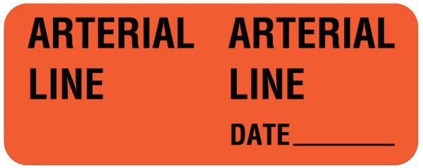 Medical Use Labels - ARTERIAL LINE, Line Identification Label, 2-1/4 ...