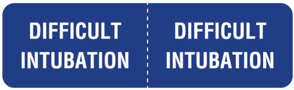 Medical Use Labels - DIFFICULT INTUBATION Line Identification Label, 3 ...
