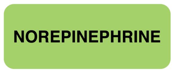 Medical Use Labels - Medication ID Label, NORepinephrine 2 1/4" x 7/8 ...