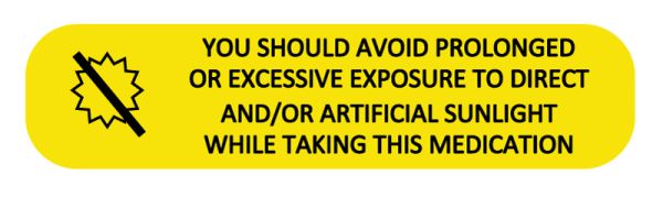 Medical Use Labels - YOU SHOULD AVOID SUNLIGHT, Medication Instruction ...