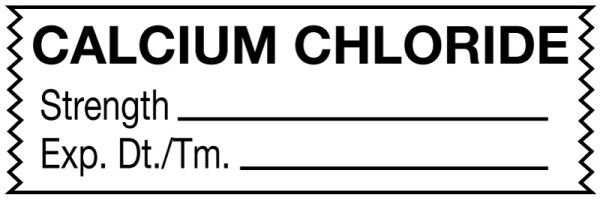 Medical Use Labels - Anesthesia Tape, Calcium Chloride, 1-1/2" x 1/2 ...