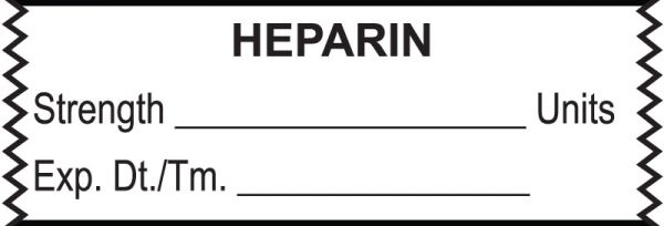 Medical Use Labels - Anesthesia Tape, Heparin Units, 1-1/2" x 1/2 ...