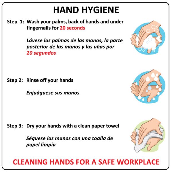 Medical Use Labels - Clean Hand Hygiene Label, 6" x 6" | Devine Express