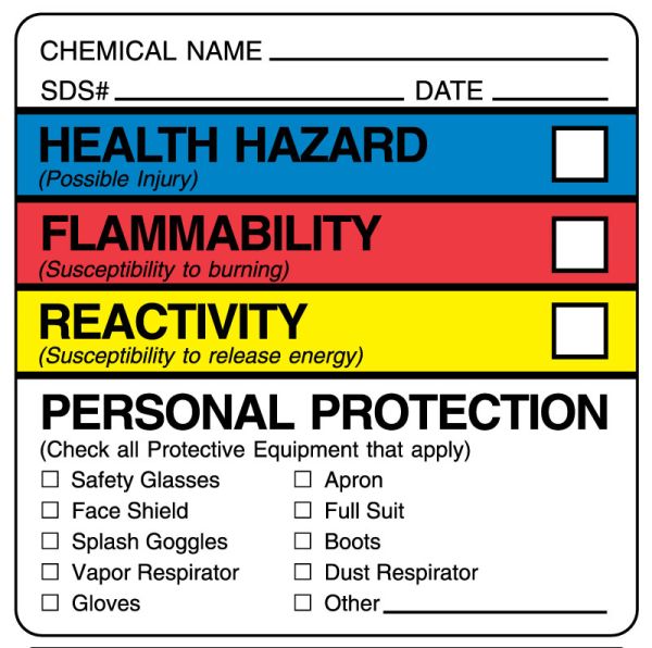 Medical Use Labels - Chemical Hazard Label, 2-1/4" x 2-1/4" | Devine ...