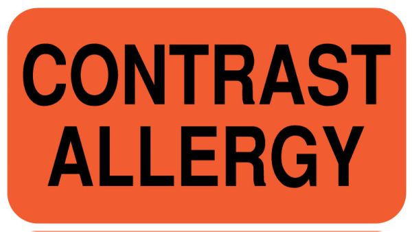 Medical Use Labels - Contrast Allergy,1-5/8" x 7/8" | Devine Express